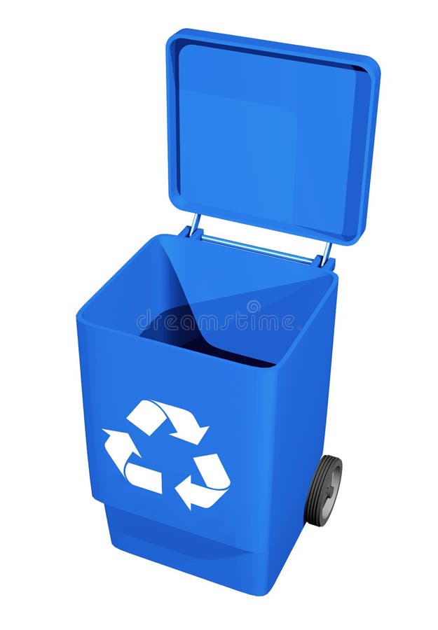 Blue Recycle Bin stock illustration. Illustration of trash - 10520082