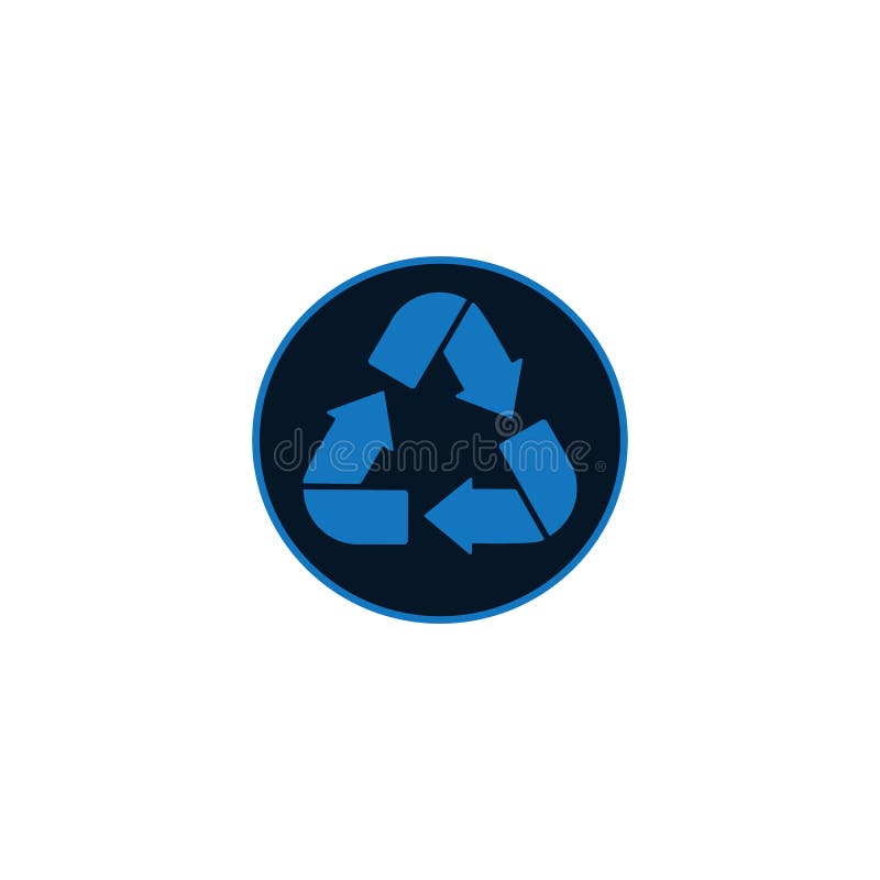 Blue recycle sign. stock illustration. Illustration of isolated - 144693132