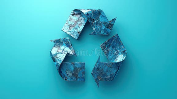 Recycled Future: Blue Recycling Symbol Stock Photo - Image of earth ...