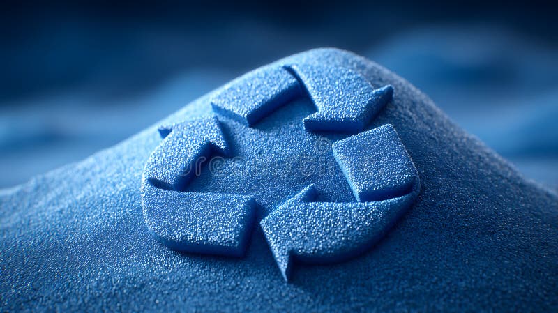 Blue Recycle Symbol on a Textured Surface Representing Environmental ...