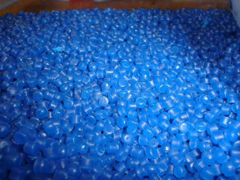 Blue Recycled Polyethylene Pellet Stock Image - Image of natural, grade ...