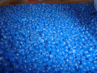 Blue Recycled Polyethylene Pellet Stock Image - Image of natural, grade ...