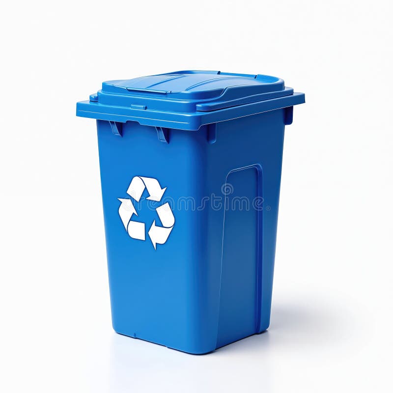 Blue Metal Recycle Bin