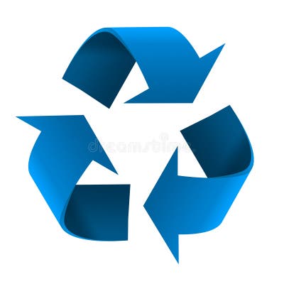 Blue Recycling Symbol stock illustration. Illustration of recycle ...