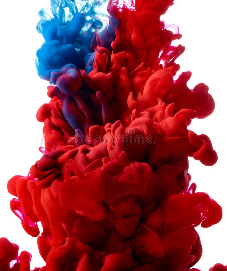 Blue and Red Abstract Ink Splash Stock Image - Image of pigment ...