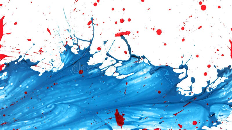 Blue and Red Abstract Liquid Splashes Isolated on White Background ...