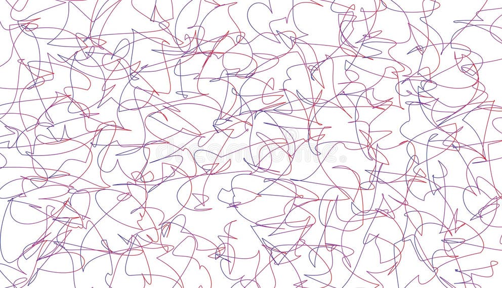 Blue and Red Abstract Pen Scribble Pattern Vector Illustration Stock ...