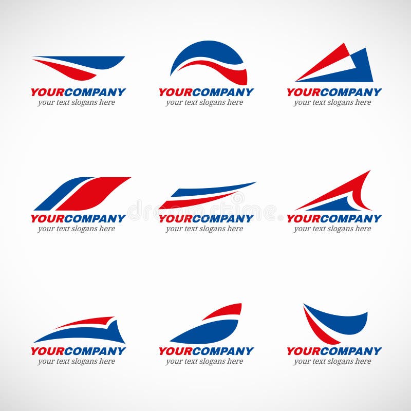 Blue and Red Airplane Logo Vector Design Stock Vector - Illustration of ...