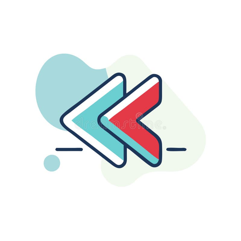 A Blue and Red Arrow Pointing To the Left and Right Stock Image - Image ...