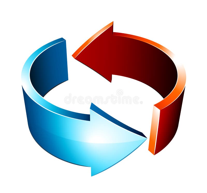 Blue Arrows in Circle stock vector. Illustration of dimension - 17069216