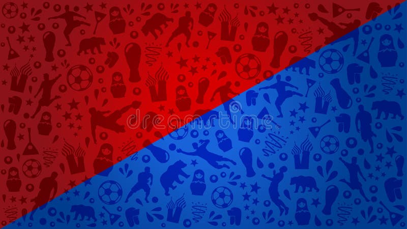 Blue and Red Background World Football Cup 2018 Russia Stock Vector ...