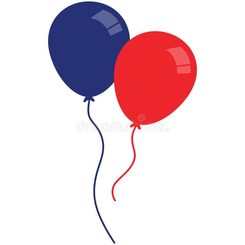 Blue and Red Balloons Illustration Vector Stock Vector - Illustration ...