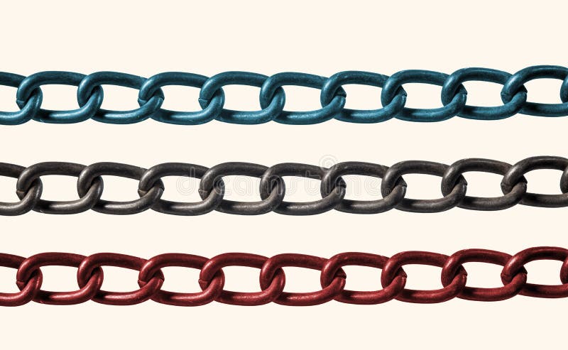 Blue Red and Black Metal Chains Showing Concept of Freedom Stock Photo ...