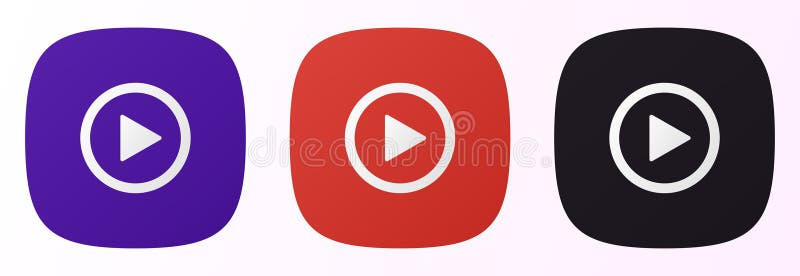 Blue Red and Black Video App Icons Stock Vector - Illustration of video ...
