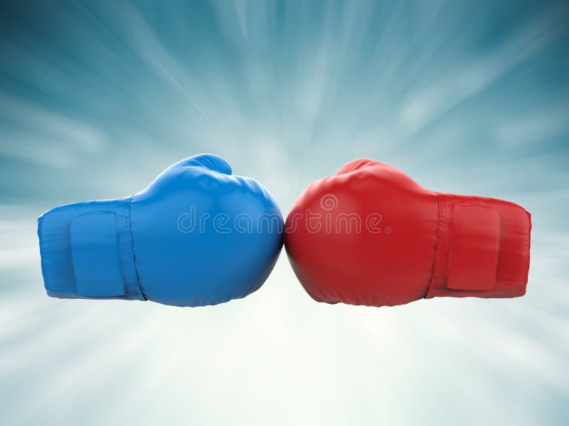 Blue and red boxing gloves stock image. Image of arena - 81037535