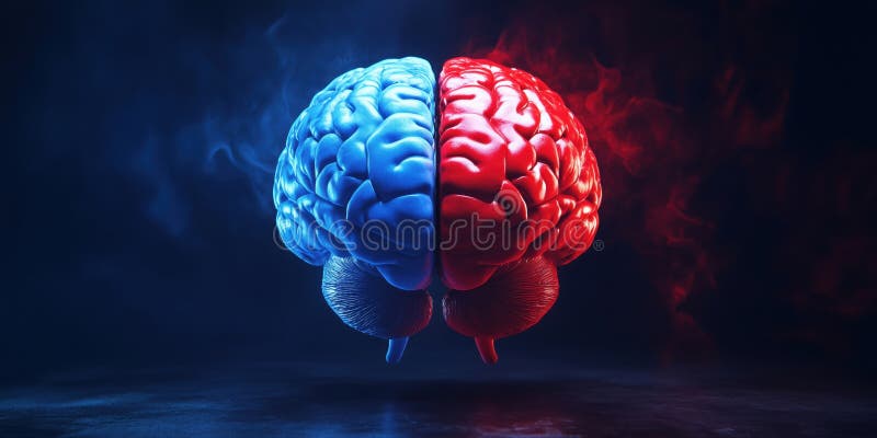 Blue Red Brain Illustration Representing Creativity Logic Concepts Stock Photos - Free & Royalty ...
