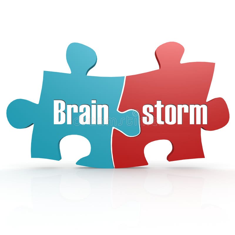 Brainstorm Puzzle Showing Creative Ideas Stock Illustration ...
