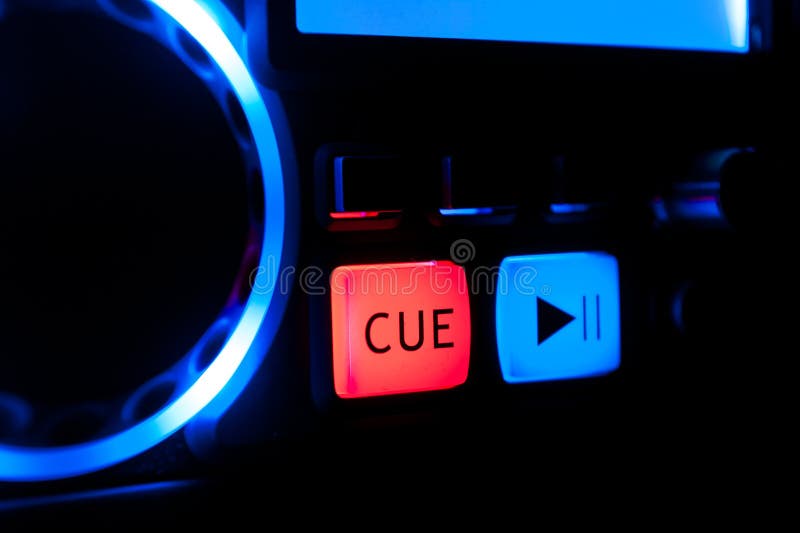 Blue and Red Buttons on Record Player, Sound Equipment. Stock Image ...