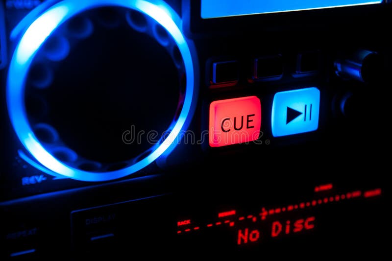 Blue and Red Buttons on Record Player, Sound Equipment. Stock Image ...