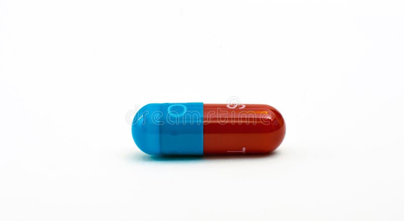 Blue-red capsule stock photo. Image of empty, medicine - 49960012