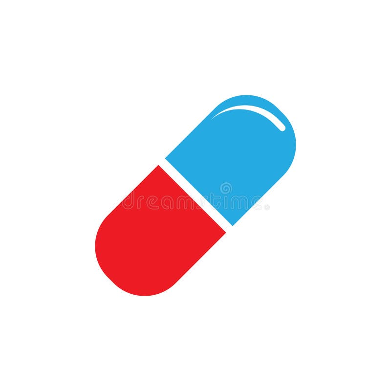 Blue and Red Capsule Icon Vector Stock Vector - Illustration of capsule ...