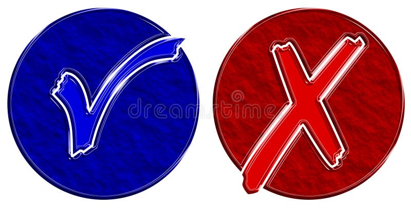 Blue and red check circles stock illustration. Illustration of icon ...