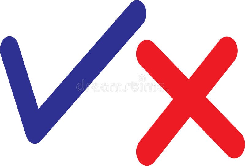 Blue and Red Check Mark Vector Icon Eps Blue Check Mark Icon on ...