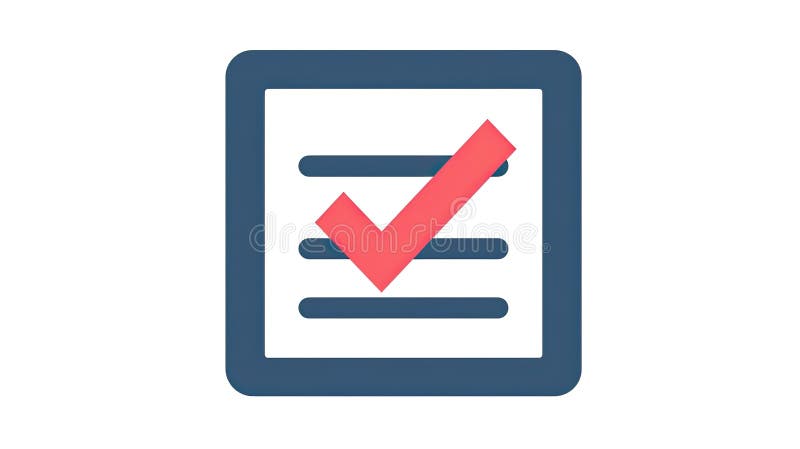 A Blue and Red Check Mark is on a White Background Stock Illustration ...