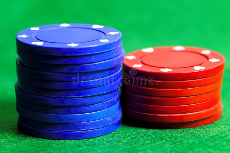 Blue and Red Chips 3 stock image. Image of deal, lose, wager - 132759