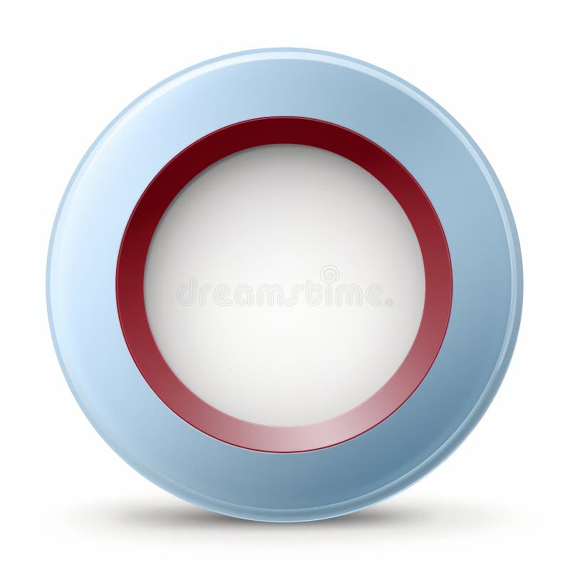 A Blue and Red Circular Button on a White Background Stock Illustration ...