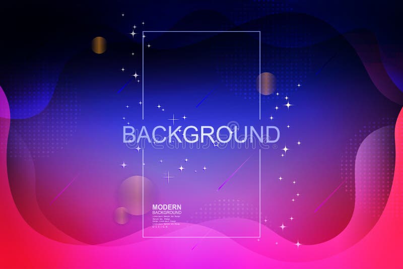 Blue with Red Color Design with Abstract Waved Shapes, Circles, Glitter ...