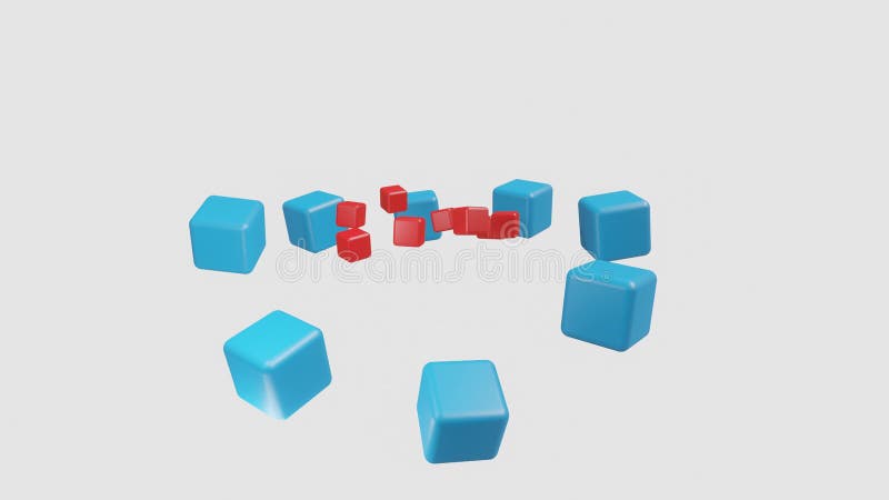 Blue and Red Color Rotating on a White Background. Stock Footage ...