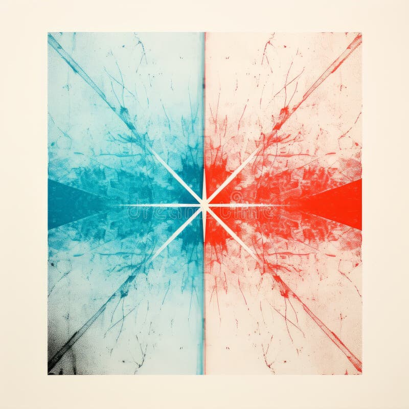 Blue and Red Compass Poster with Michael Wesely-inspired Design Stock ... Blue and Red Compass Poster with Michael Wesely-inspired Design Stock ...