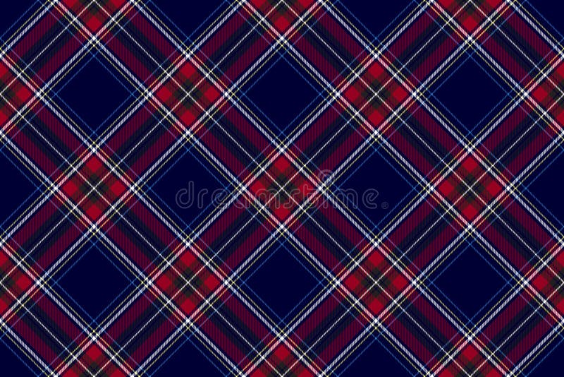 Blue Red Diagonal Check Fabric Texture Seamless Pattern Stock Vector ...