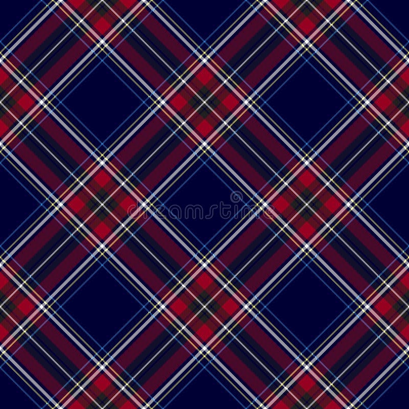 Blue Red Diagonal Check Plaid Seamless Pattern Stock Vector ...