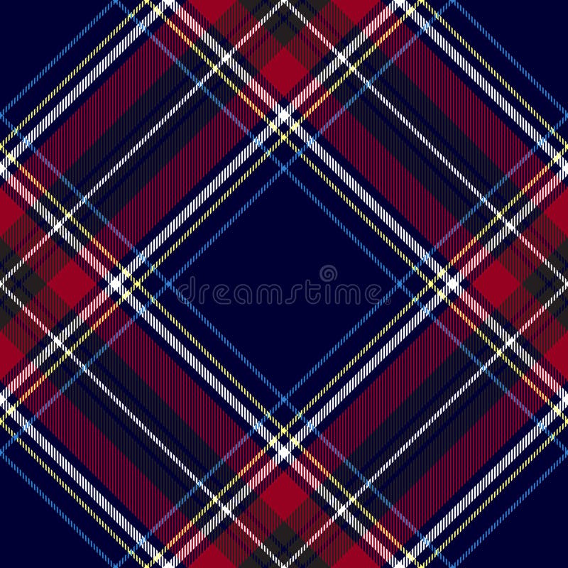 Blue Red Diagonal Check Tartan Textile Seamless Pattern Stock Vector ...