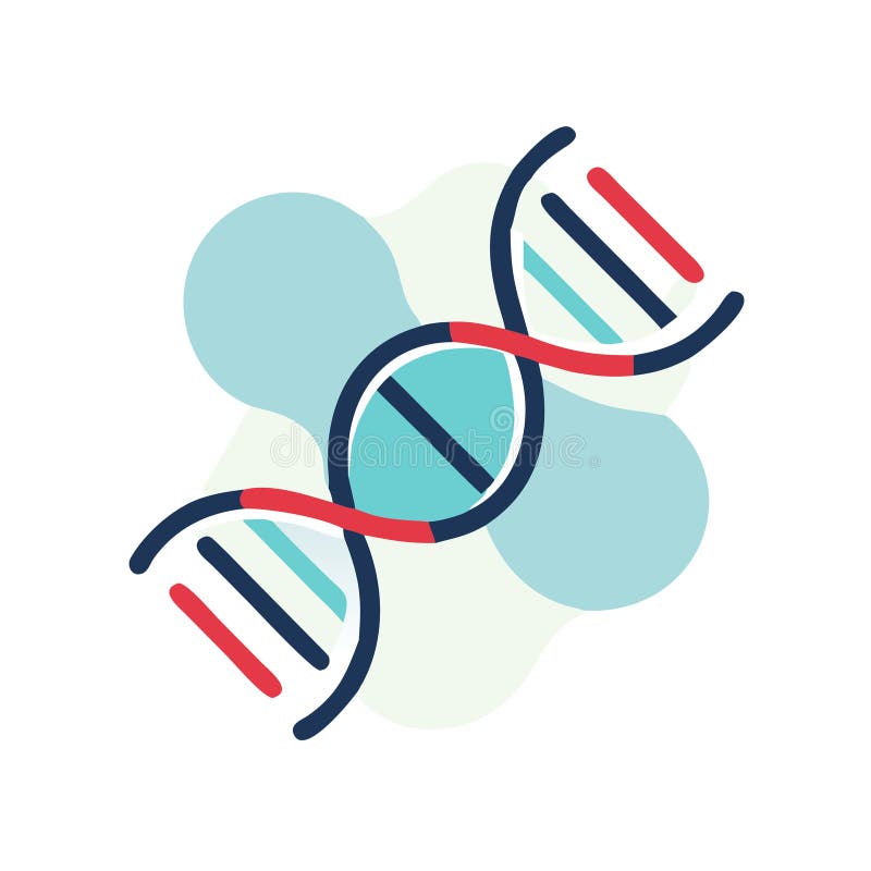 A Blue and Red DNA Strand with a Red X on it Stock Illustration ...