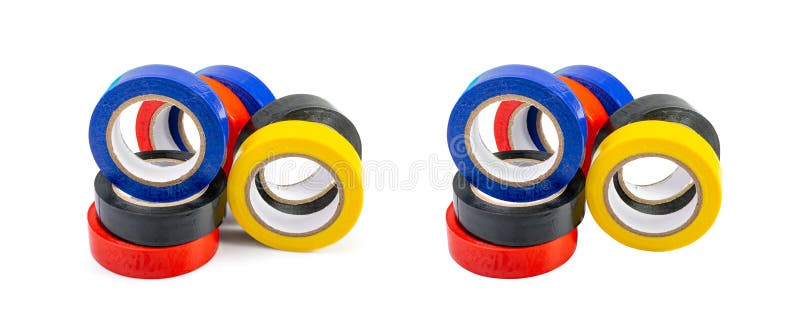 Electrical Tape Roll Lines Isolated, Plastic Duct Tape Rolls, Colored ...