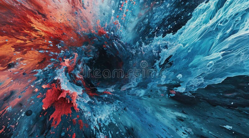A blue and red explosion stock illustration. Illustration of painting ...