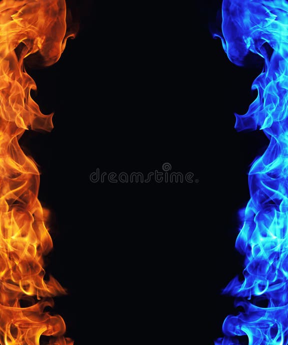 Blue and red fire on black stock image. Image of flame - 51752413