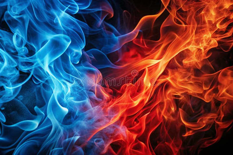Blue and red fire stock illustration. Illustration of flamebackground ...