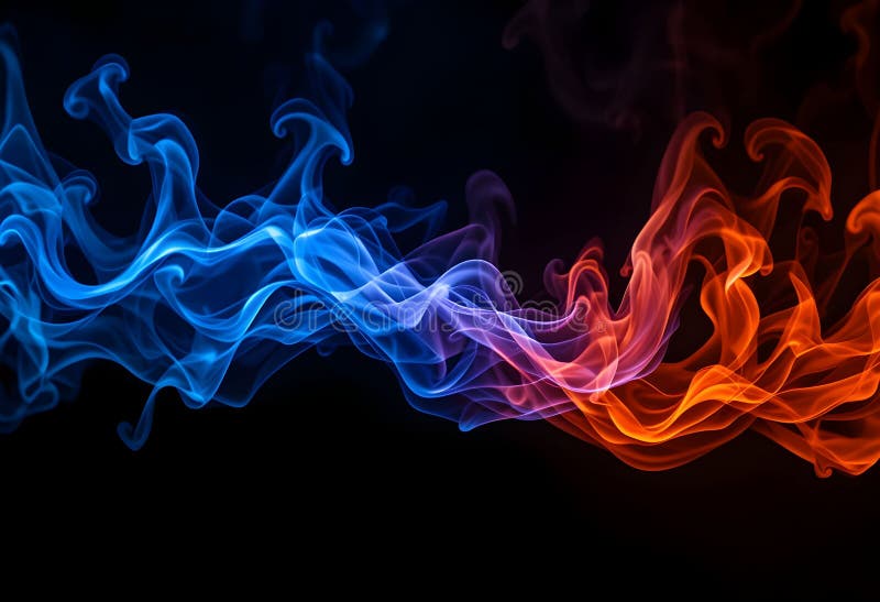 A Mesmerizing Display of Blue and Red Flames Twisting and Intertwining ...