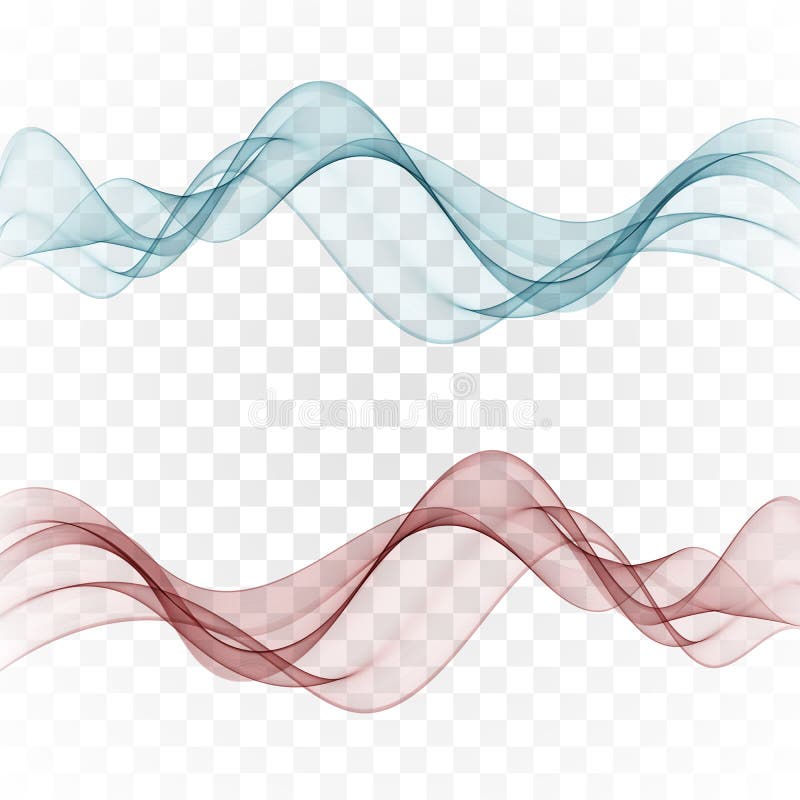 Red Wave Flow on Transparent Background. Design Element Stock Vector ...