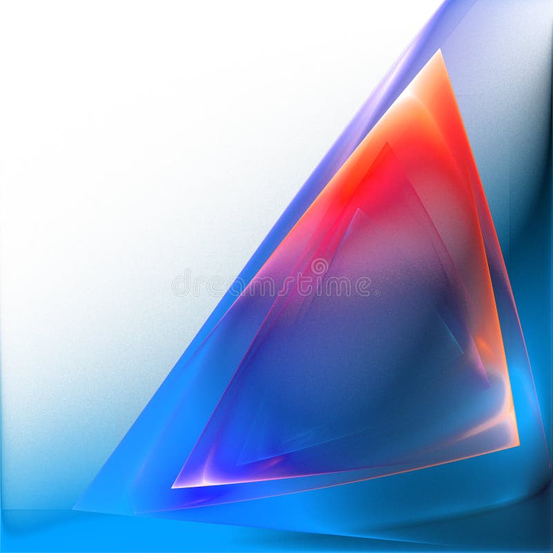 Blue and Red Fractal Triangle on a White. Raster Graphics Stock ...