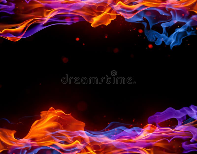 Blue and Red frame stock illustration. Illustration of fire - 33679266