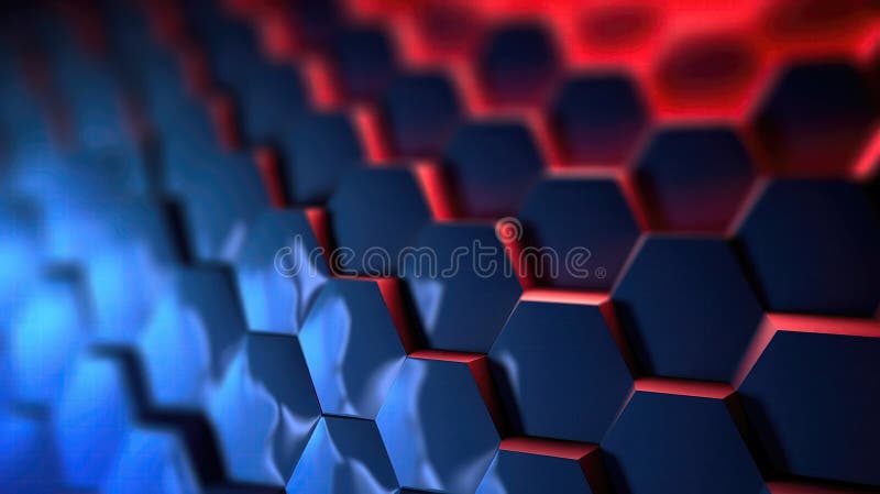 Blue Red Gen Dnc Endering Honeycomb Technology Background. Generative ...