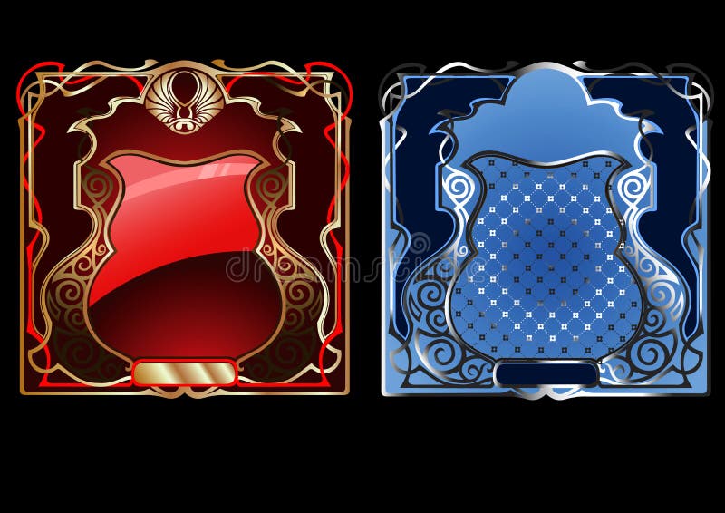 Red, Blue and Gold Ellipse Glow Background. Stock Vector - Illustration ...