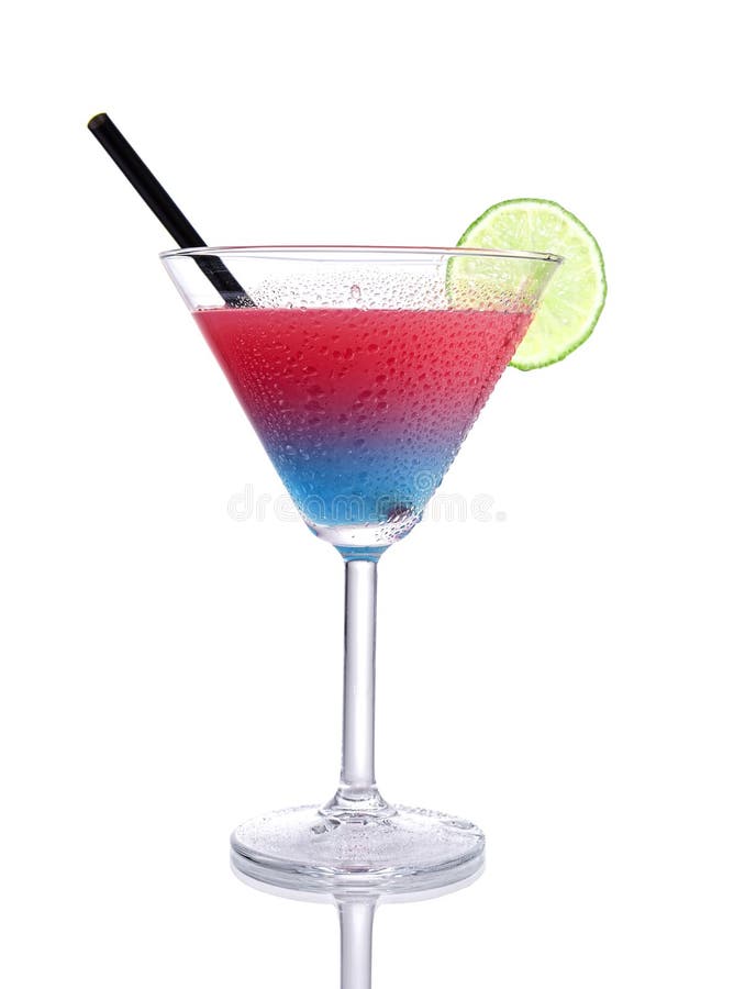 Blue-red Gradient Cocktail with Design Stock Photo - Image of elegant ...