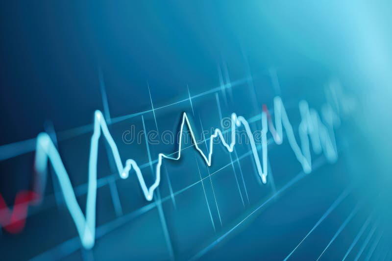 A Blue and Red Graph with a Lot of Numbers and Lines. Stock Image ...