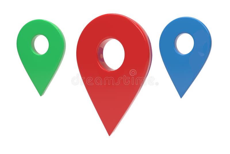 Green Map Pointer 3d Pin. Location Symbol Isolated on White Background ...